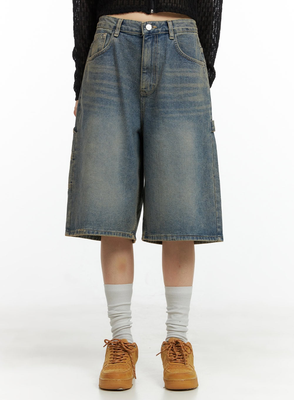 Washed Baggy Jorts CL401 - Acubi style | LEWKIN