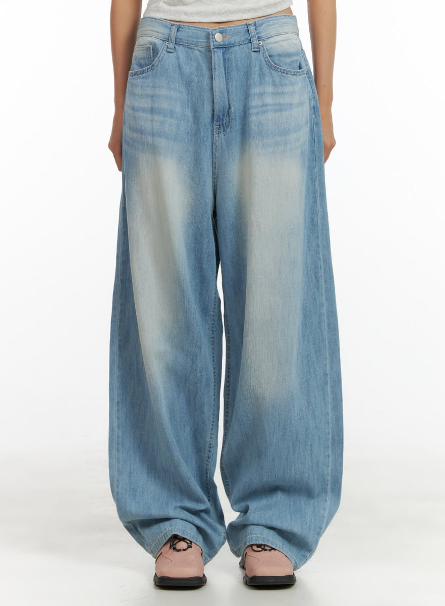 Washed Comfort Baggy Jeans CU414 - Acubi style | LEWKIN